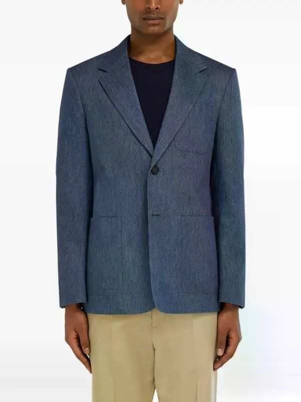 FERRAGAMO Single Breasted Denim Blazer