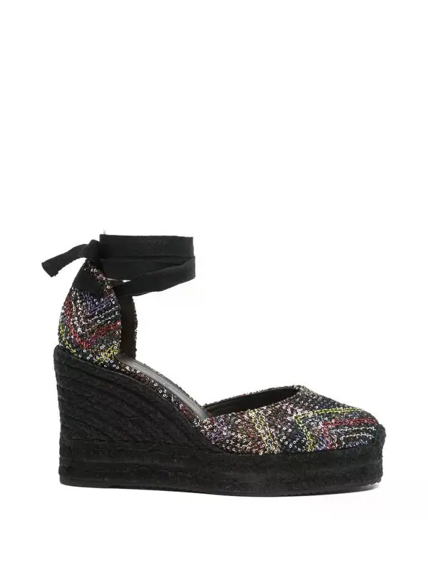Missoni Sequined Wedge-heel Espadrilles - Black