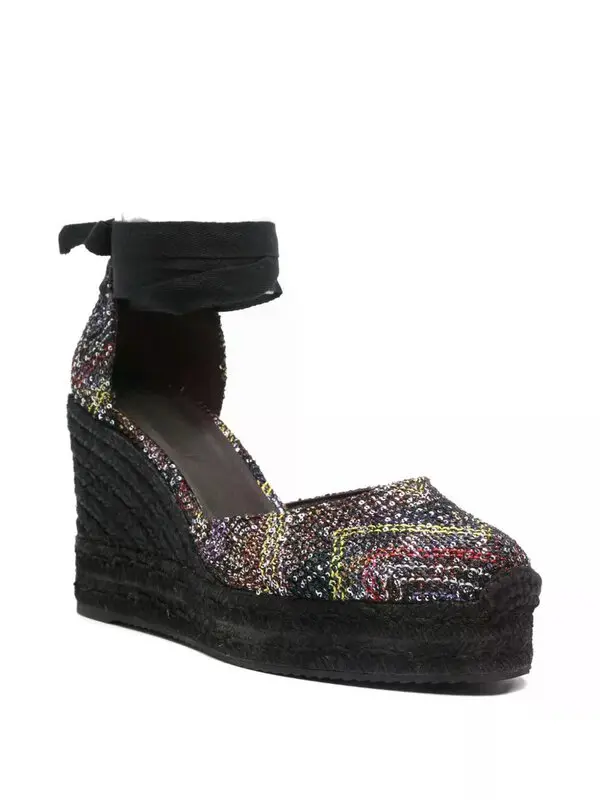 Missoni Sequined Wedge-heel Espadrilles - Black