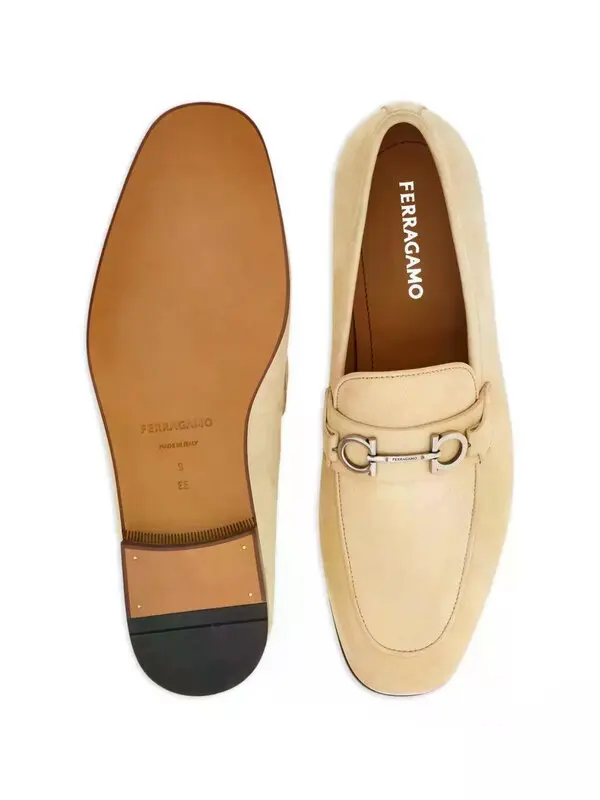 FERRAGAMO Moccasin With Gancini Ornament - Neutrals