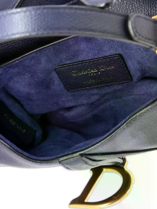 Dior Saddle Handbag Leather Mini Shoulder Bag - Blue
