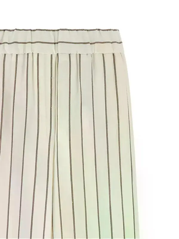 Peserico Pinstriped Wide Leg Trousers - Neutrals