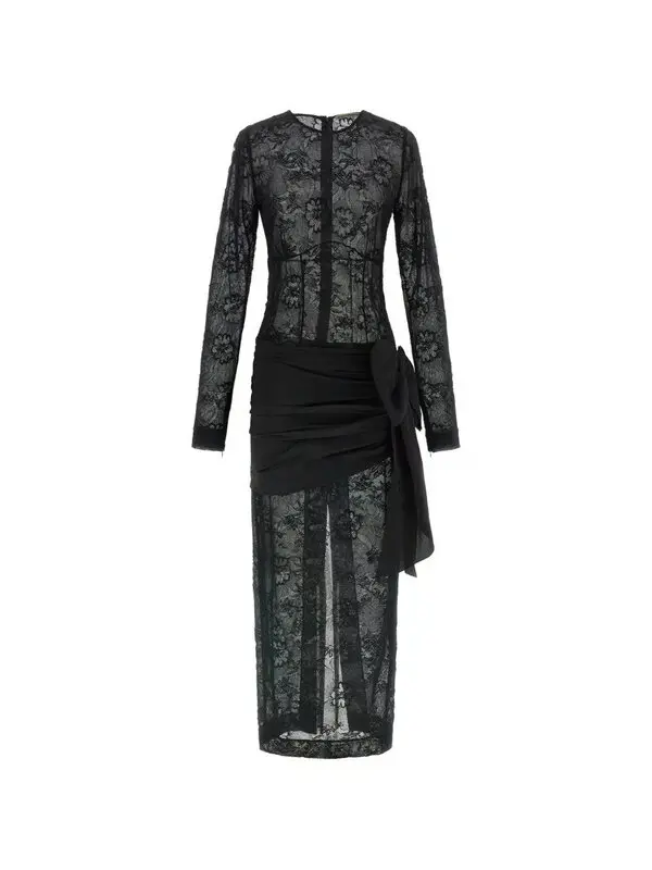 Alessandra Rich Lace Maxi Dress With Bow