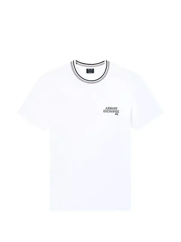 Armani Exchange Striped Collar T-shirt - White