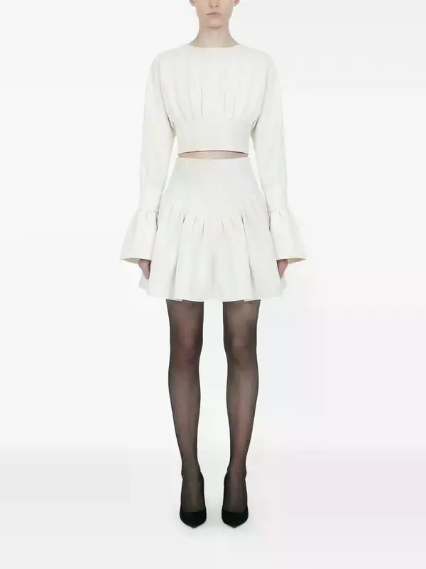 HAMZA Pleated Mini Skirt - White