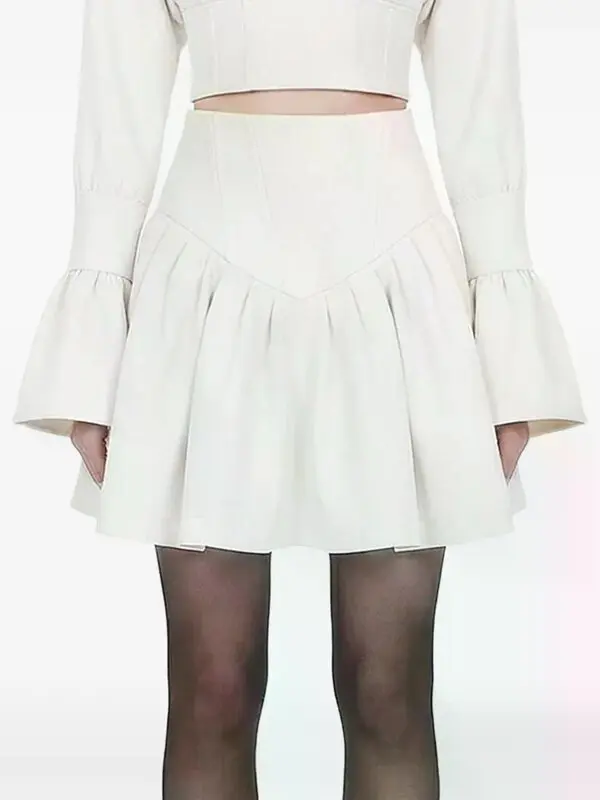 HAMZA Pleated Mini Skirt - White