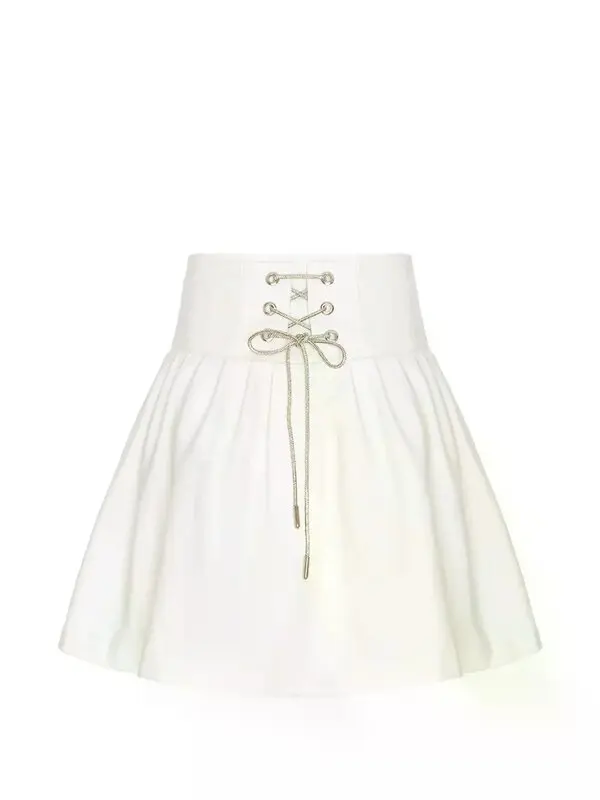 HAMZA Pleated Mini Skirt - White