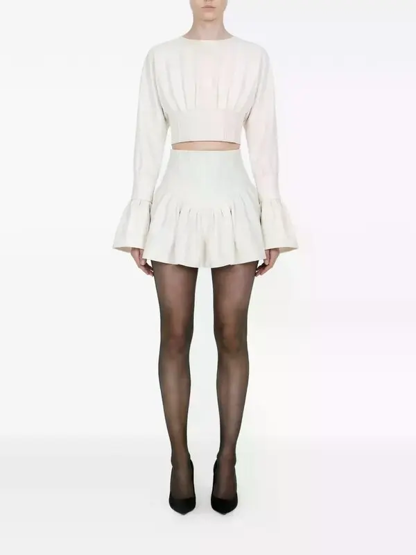 HAMZA Pleated Mini Skirt - White