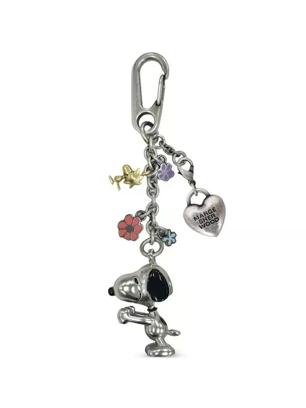 MARGESHERWOOD X Peanuts Flower Heart Charm Keychain - Silver