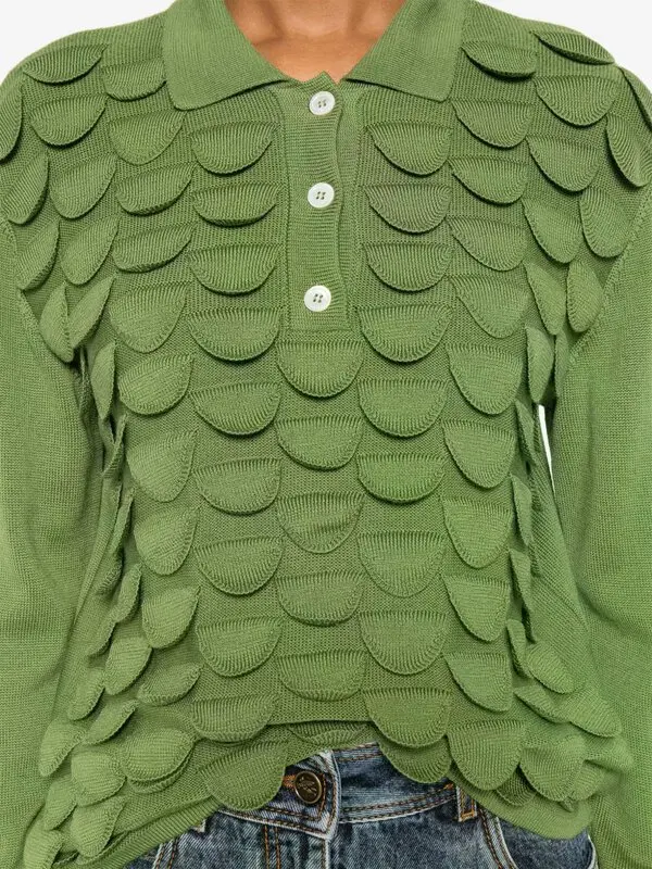 NAMACHEKO Bird Feather Polo Top