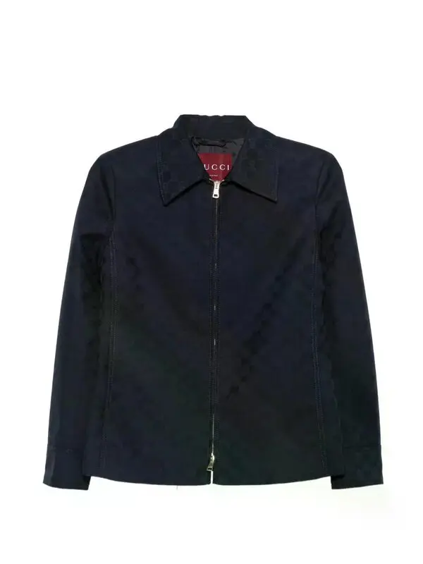 Gucci Logo-pattern Zip-up Jacket - Blue