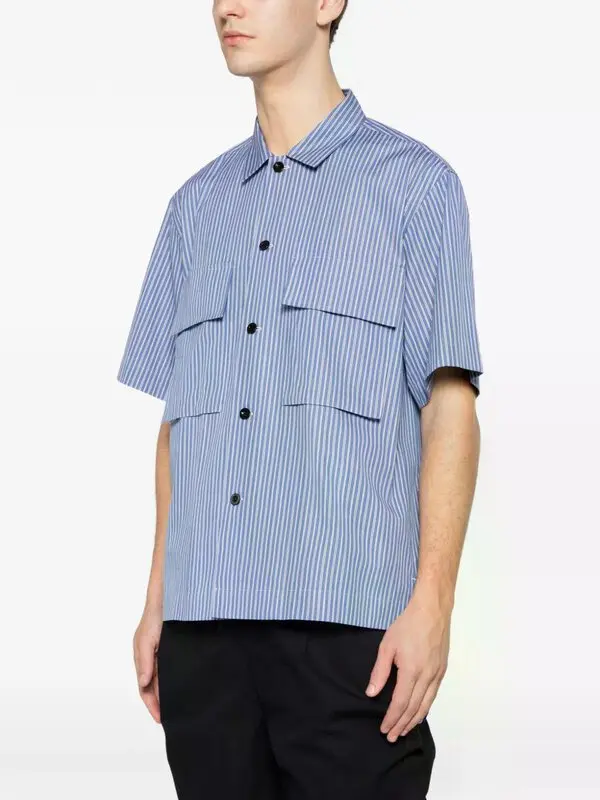 Sacai Striped-pattern Short-sleeve Shirt