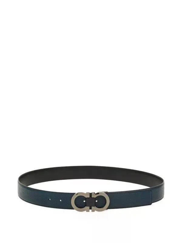 FERRAGAMO Reversible And Adjustable Gancini Belt - Blue