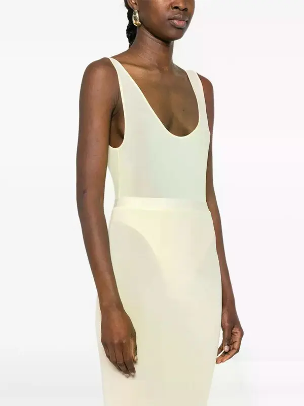Wardrobe.NYC Sheer Tank Bodysuit - Neutrals