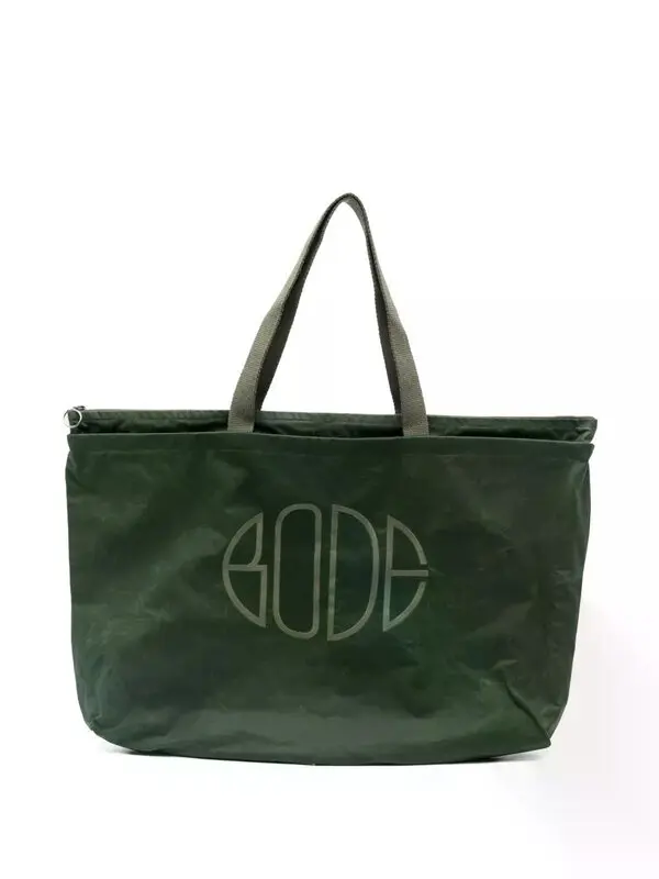 BODE Waxed Cotton Zip Tote - Green
