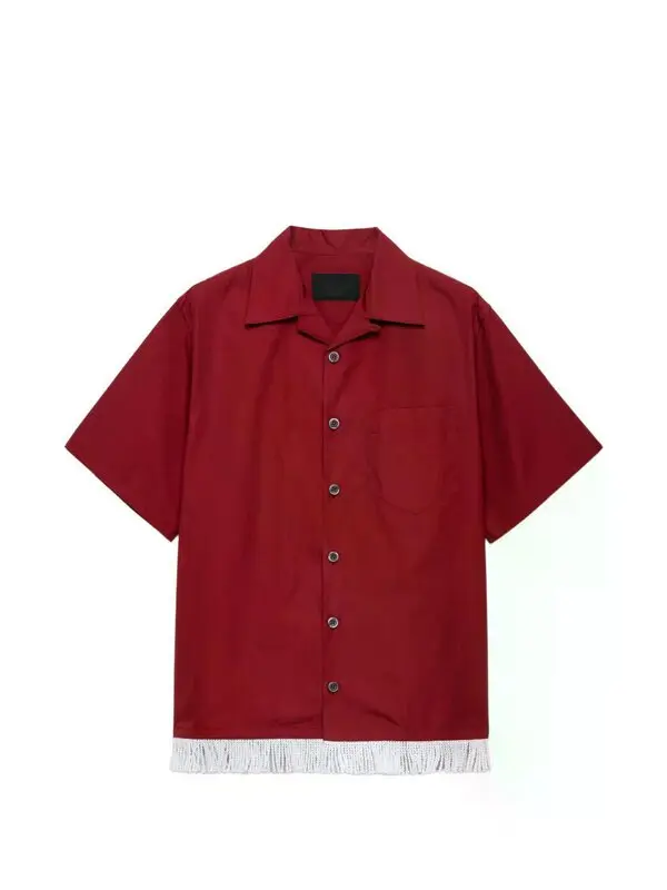 Prada Cotton Blend Fringed Bowling Shirt