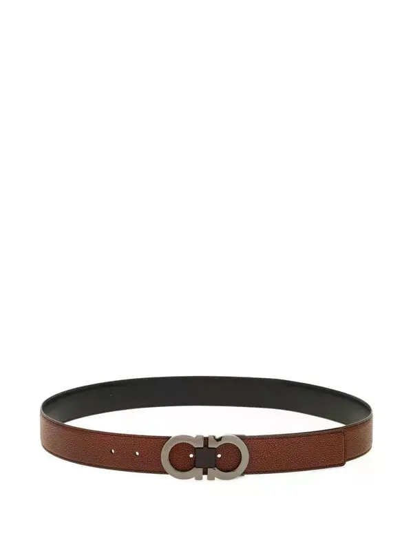 FERRAGAMO Reversible Gancini Belt - Brown
