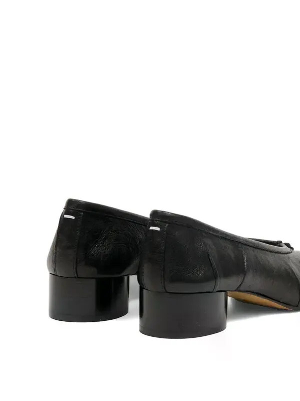 MAISON MARGIELA Tabi Leather Block Heel Pumps - Black