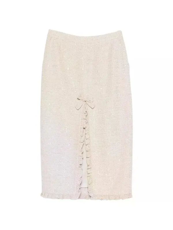 Alessandra Rich Bow-embellished Sequined Midi Skirt