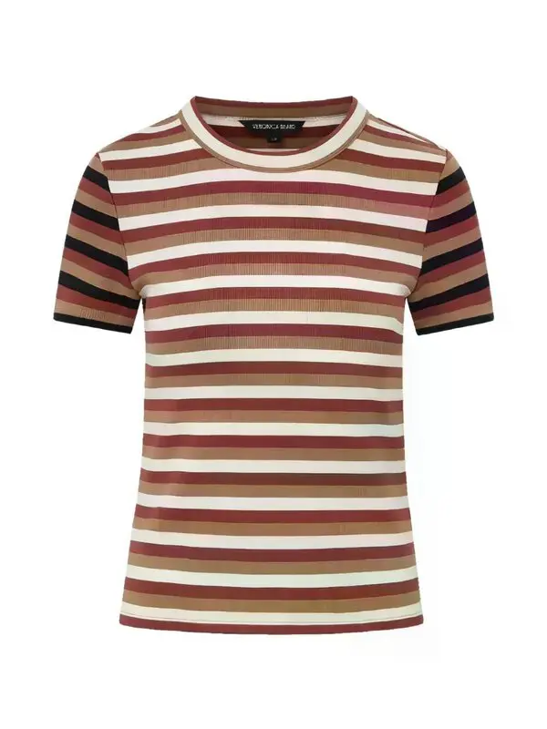 Veronica Beard Striped Ribbed Knit T-shirt