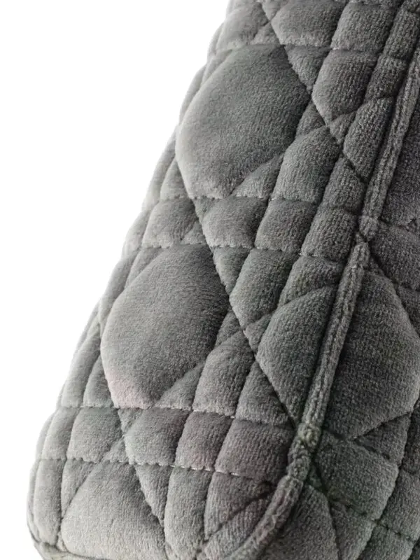 Dior Lady Chain Bag Cannage Quilt Velvet Mini Shoulder Bag - Grey