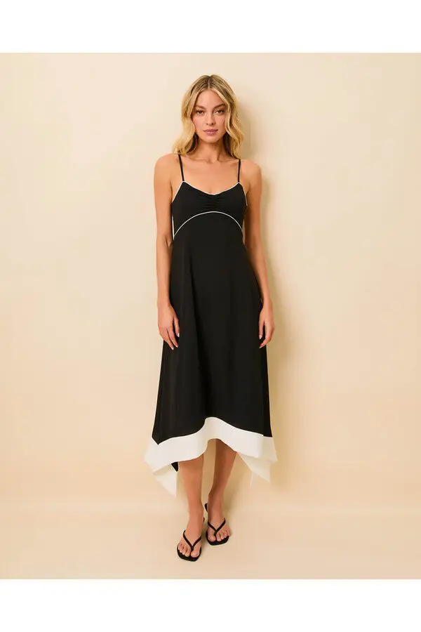 Solid & Striped Lennox Luxe Drape Midi Dress
