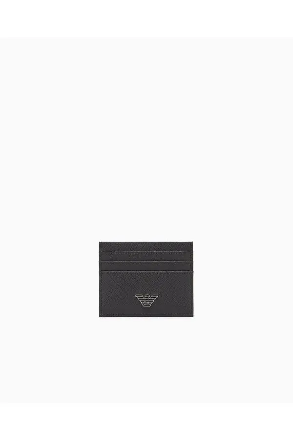 Emporio Armani Asv Regenerated Saffiano Card Holder - Brown