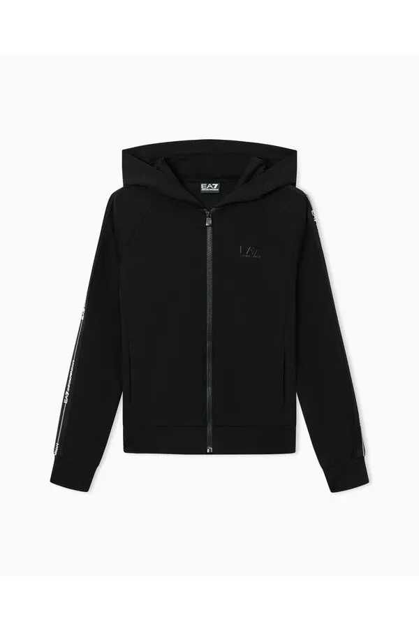 EA7 Stretch Jersey Hoodie - Black