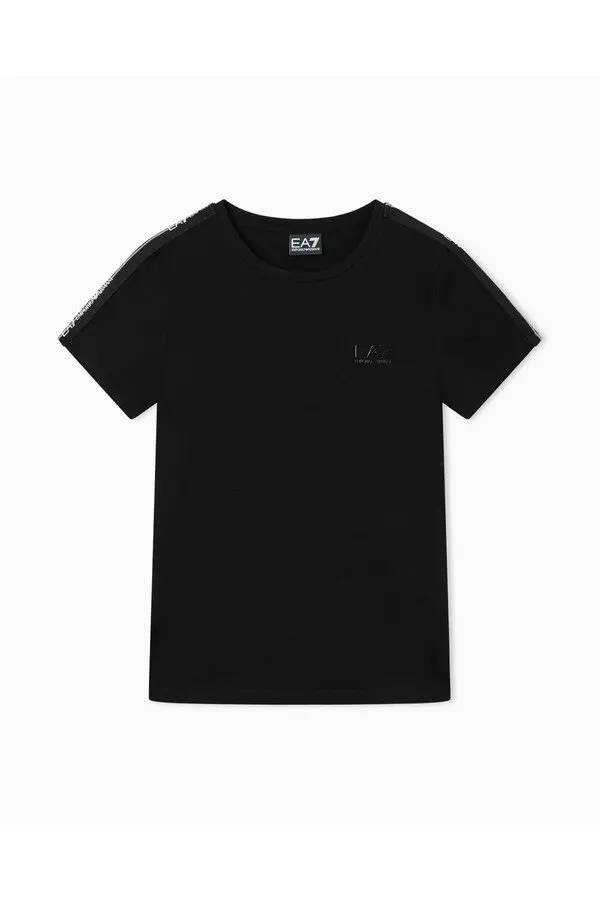 EA7 Cotton Jersey T-shirt With Logo - Black