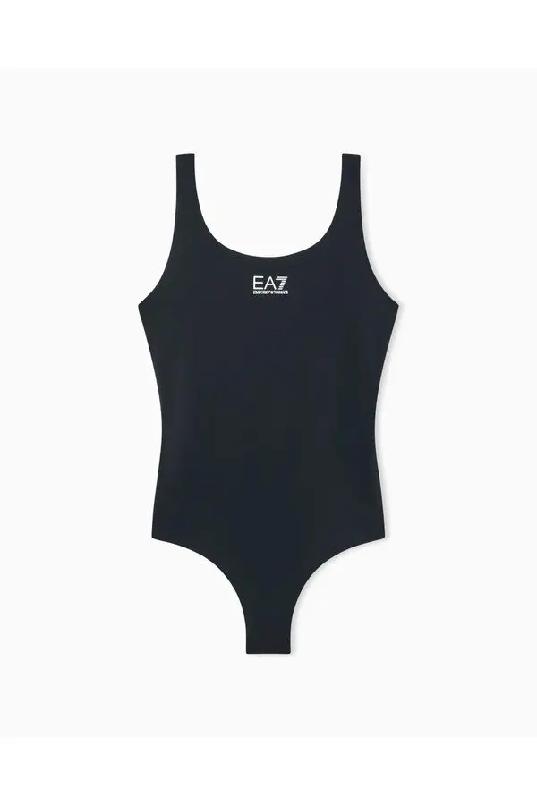 EA7 One-piece Swimsuit With Logo - Black