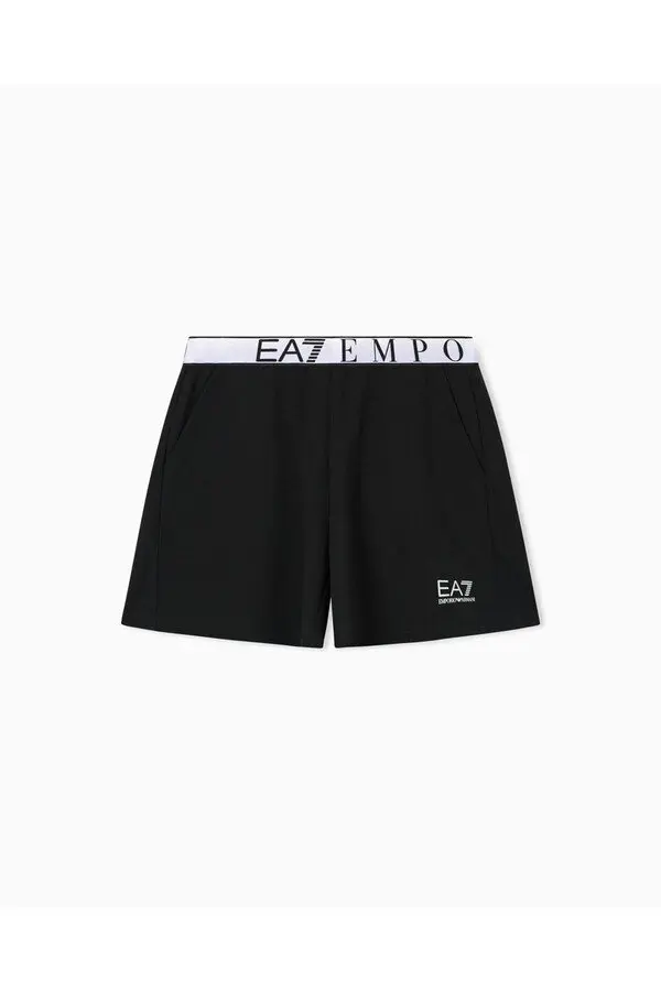 EA7 Asv Dynamic Athlete Shorts In Natural Ventus7 Technical Fabric - Black