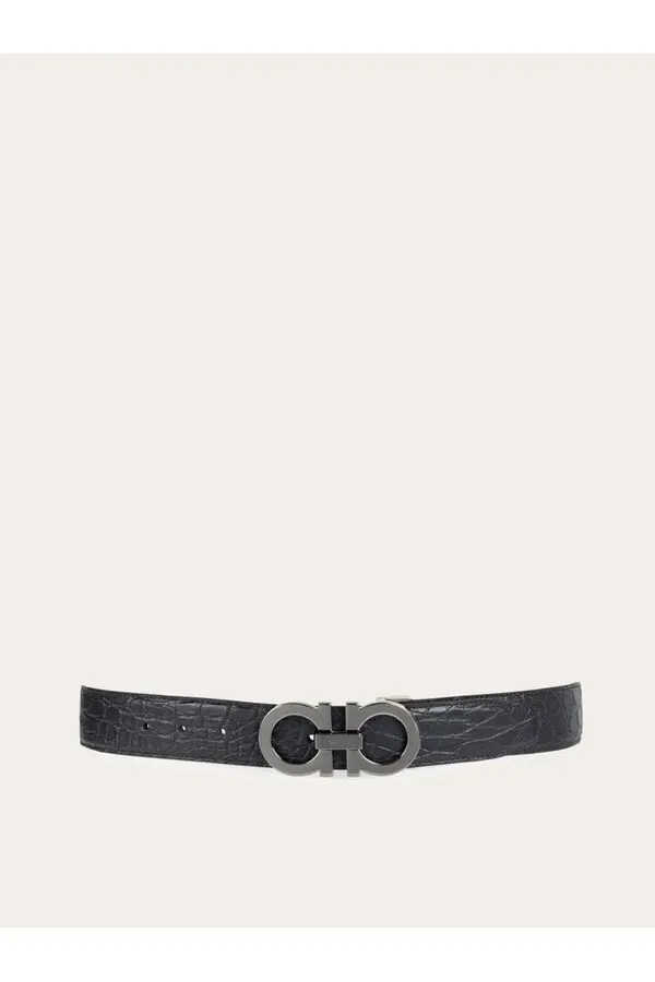 FERRAGAMO Adjustable Gancini Belt - Natural