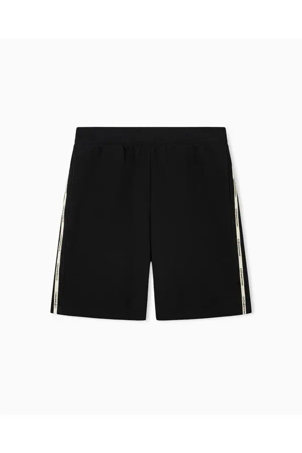EA7 Cotton-blend Interlock Bermuda Shorts - Black