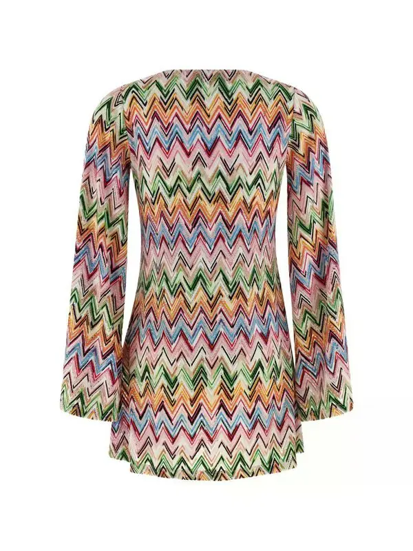 Missoni Zigzag Openwork V-neck Dress