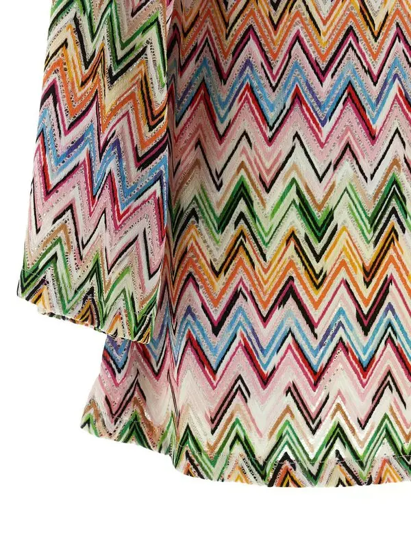 Missoni Zigzag Openwork V-neck Dress
