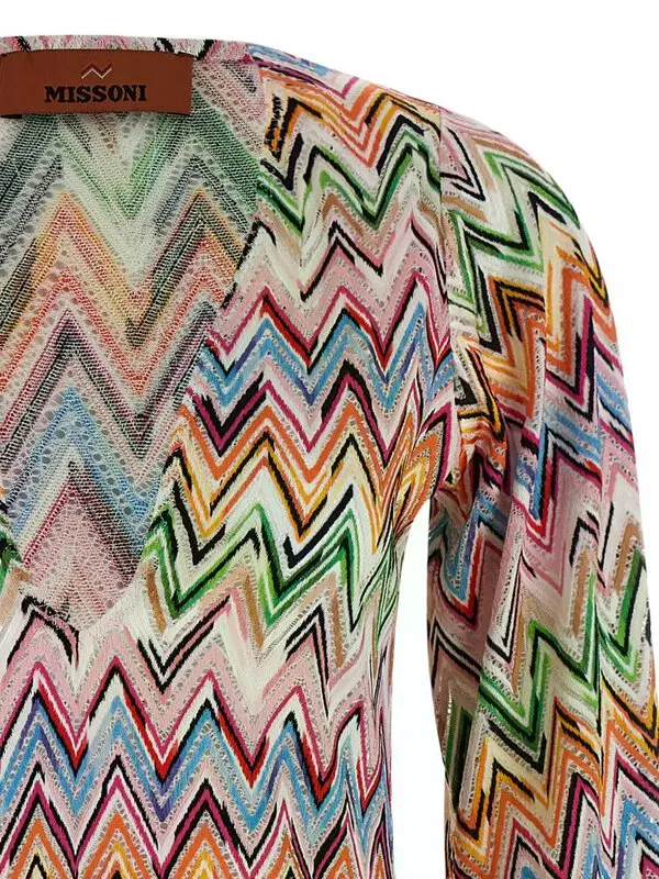 Missoni Zigzag Openwork V-neck Dress