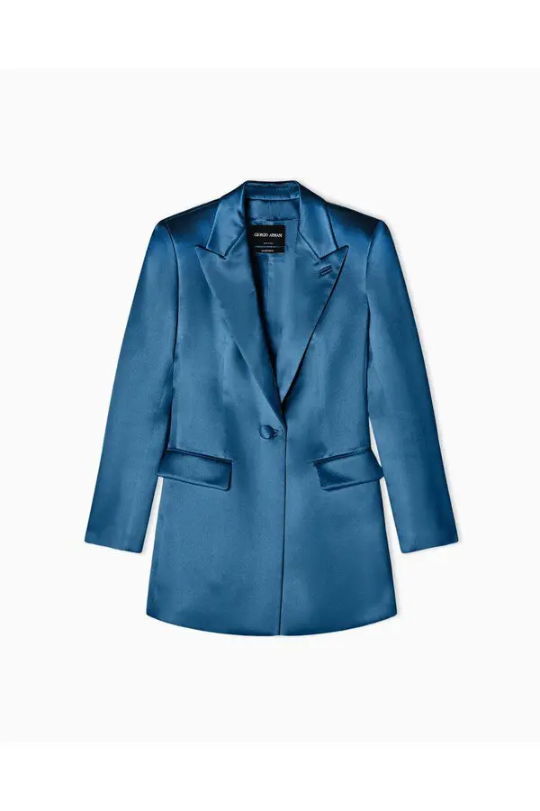 Giorgio Armani Single-breasted Silk Satin Jacket