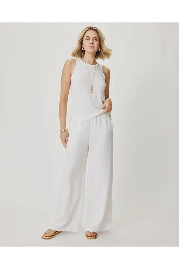 Splendid Bamboo High Neck Tank - White