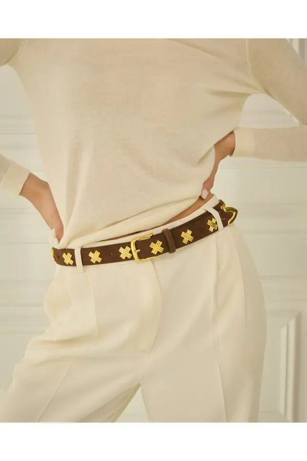 AUREUM X Studded Belt - Gold