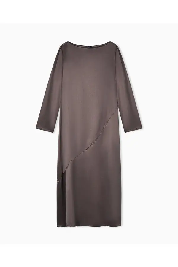 Emporio Armani Viscose Twill Midi Dress