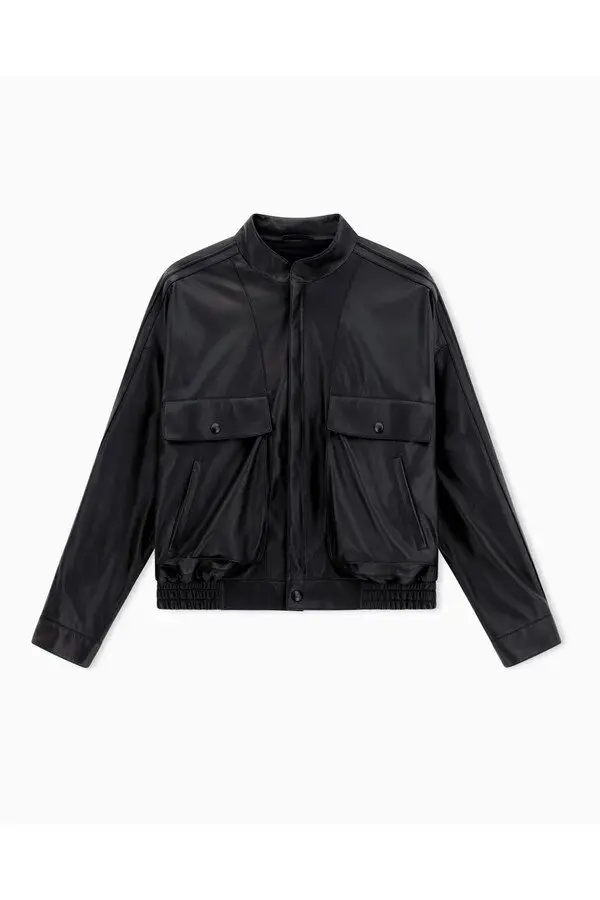Giorgio Armani Asv Nappa Lambskin Jacket - Black