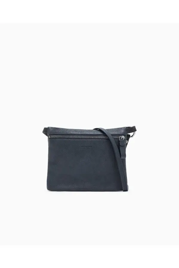Giorgio Armani Pebbled Leather Crossbody Bag - Brown