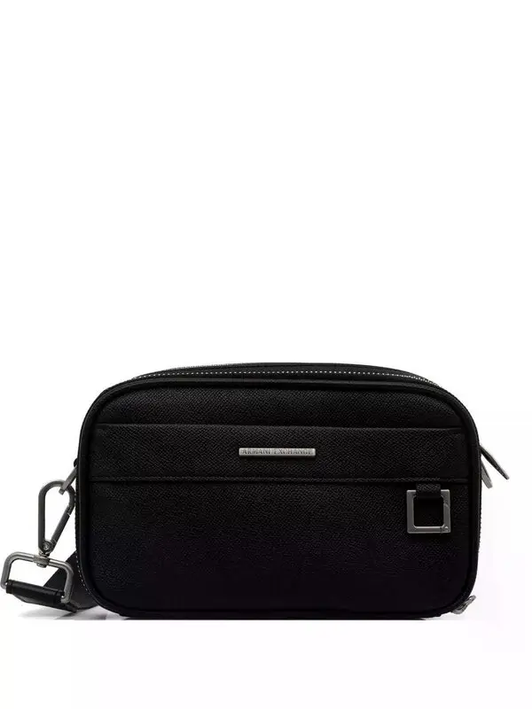 Armani Exchange Logo-plaque Messenger Bag - Black