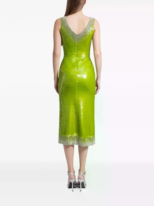 GEMY MAALOUF Fitted Sequins Midi Dress