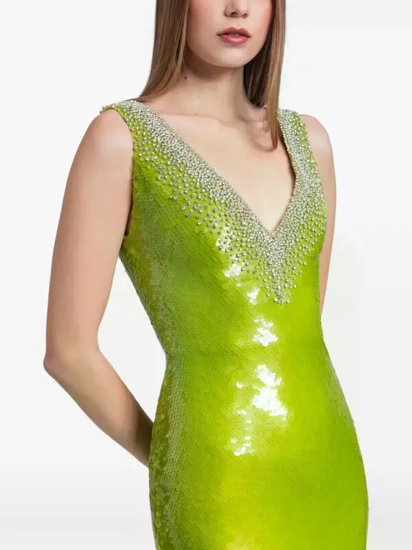GEMY MAALOUF Fitted Sequins Midi Dress