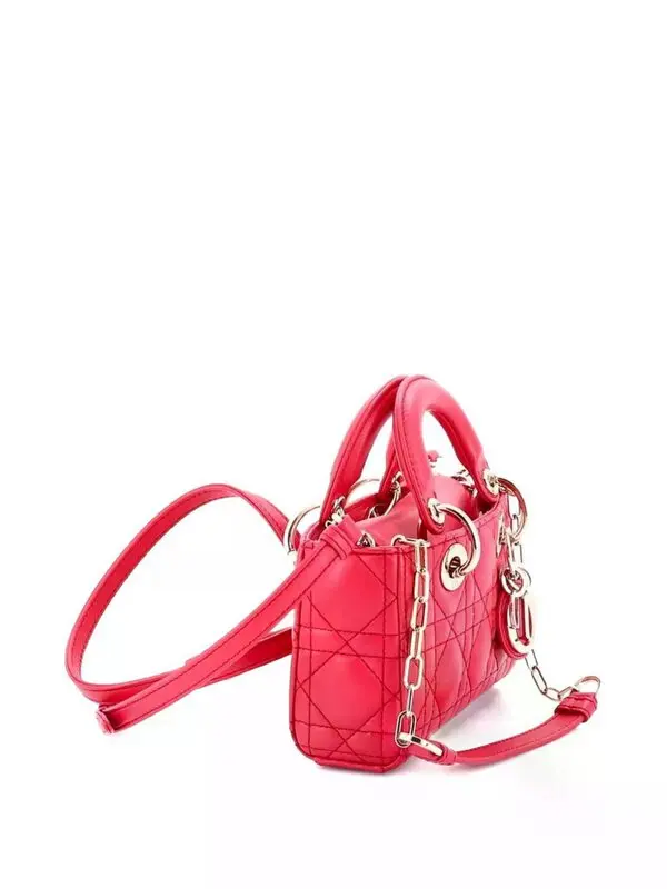 Dior Lady D-joy Cannage Quilt Lambskin Micro Satchel - Pink