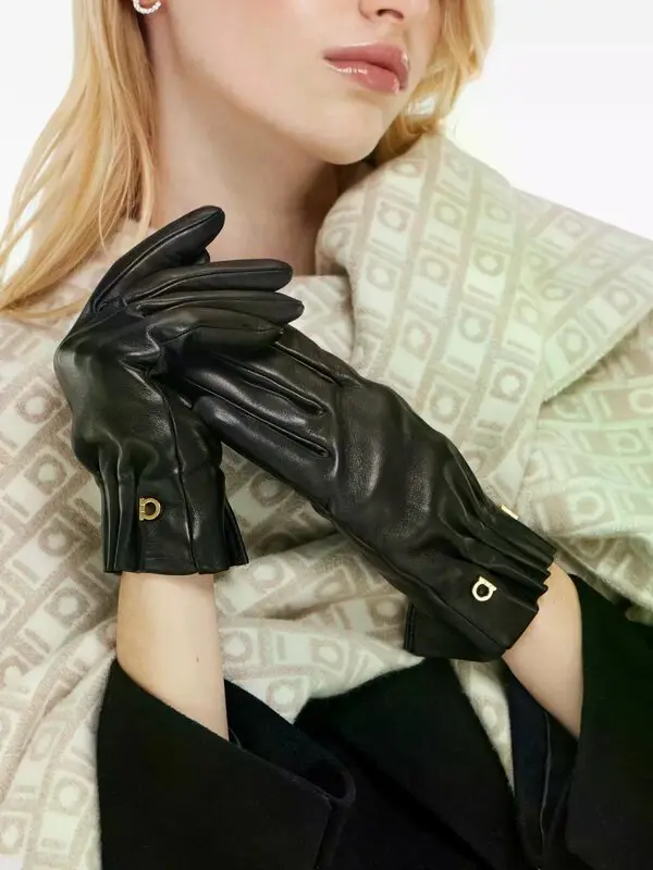 FERRAGAMO Nappa Leather Gloves - Black