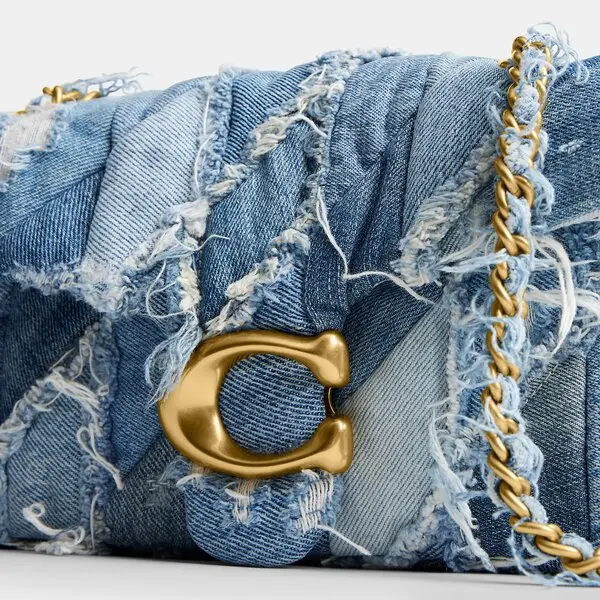 COACH Tabby Shoulder Bag 26 With Repurposed Denim Patchwork Quilting
