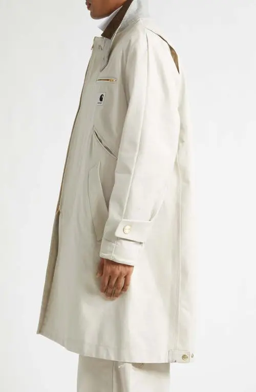 Sacai X Carhartt Wip Duck Canvas Balmacaan Coat