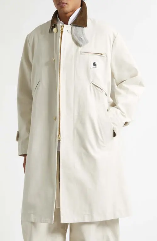 Sacai X Carhartt Wip Duck Canvas Balmacaan Coat